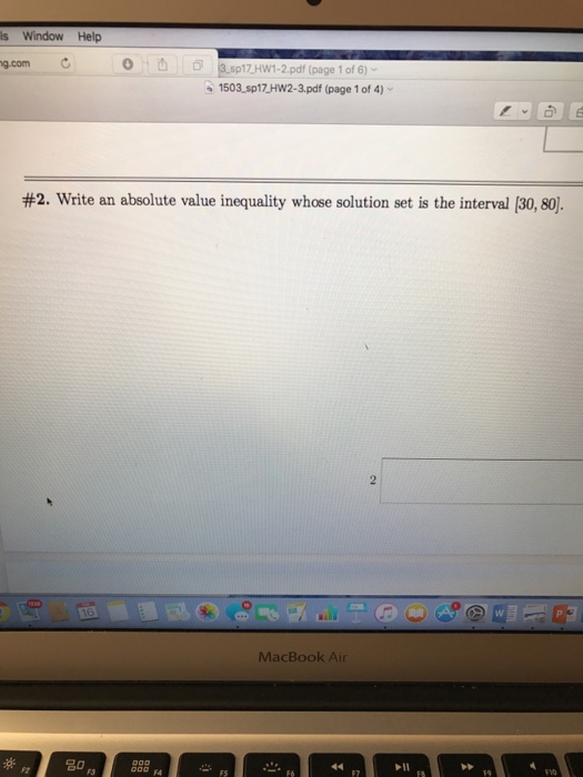 Solved Write an absolute value inequality whose solution set | Chegg.com