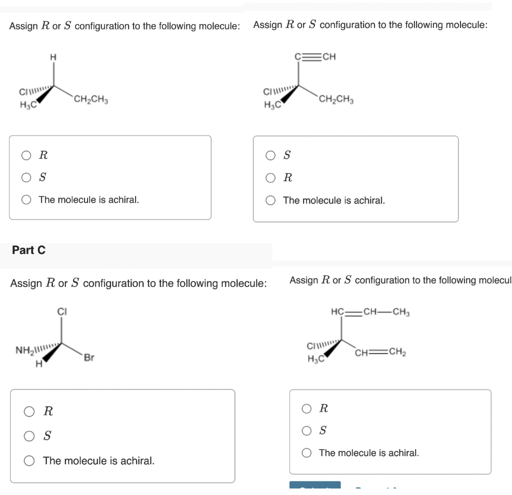 Solved Assign R or S configuration to the following | Chegg.com