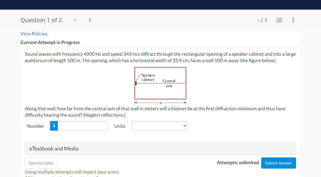 Solved Sound waves with frequency 4000 Hz and speed 343 m/s | Chegg.com