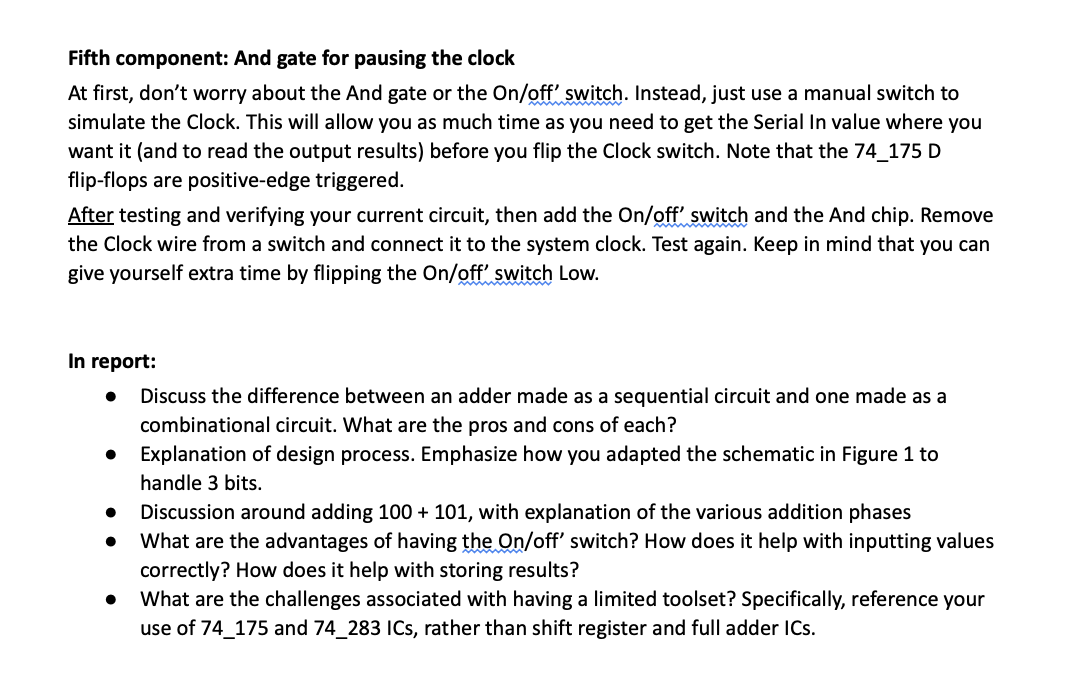 Solved Task 2: 3-bit serial adder Let's expand from the | Chegg.com