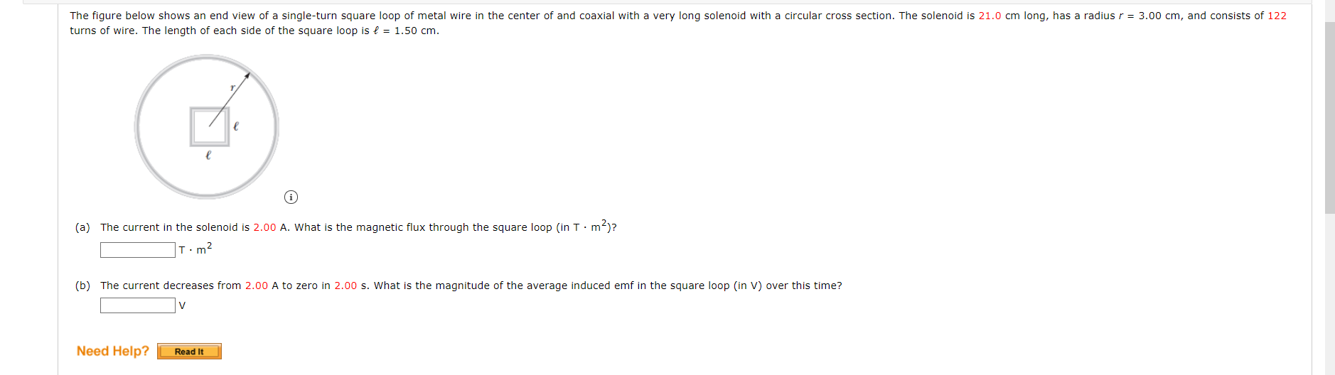 Solved The figure below shows an end view of a single-turn | Chegg.com