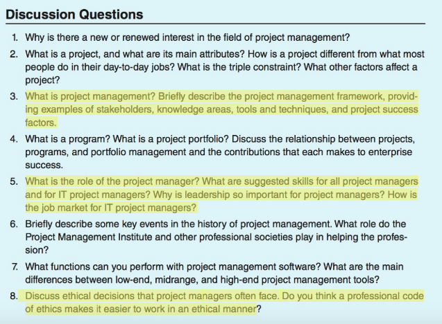 Solved Discussion Questions #3, 5, & 8 on page 39 of the | Chegg.com