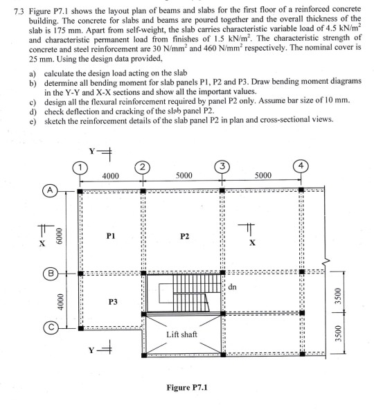 Solved 7.3 Figure P7.1 shows the layout plan of beams and | Chegg.com