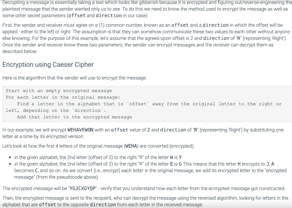 Solved 4.21 LAB: Caesar Cipher Introduction This lab is | Chegg.com