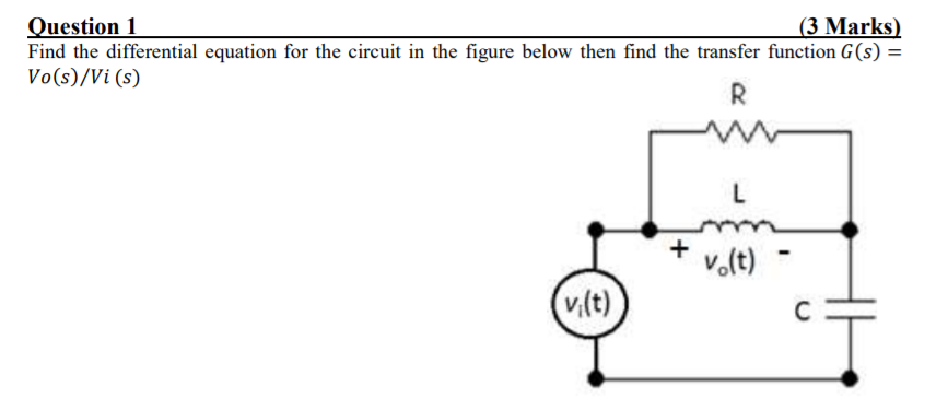 Solved Question 1 (3 Marks) Find the differential equation | Chegg.com