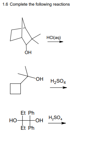 1.6 Complete the following reactions HCl(aq) H2SO4 | Chegg.com