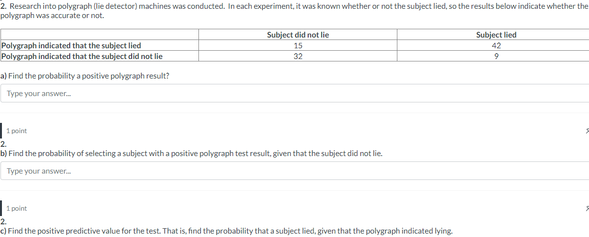 Solved Research into polygraph (lie detector) machines was | Chegg.com