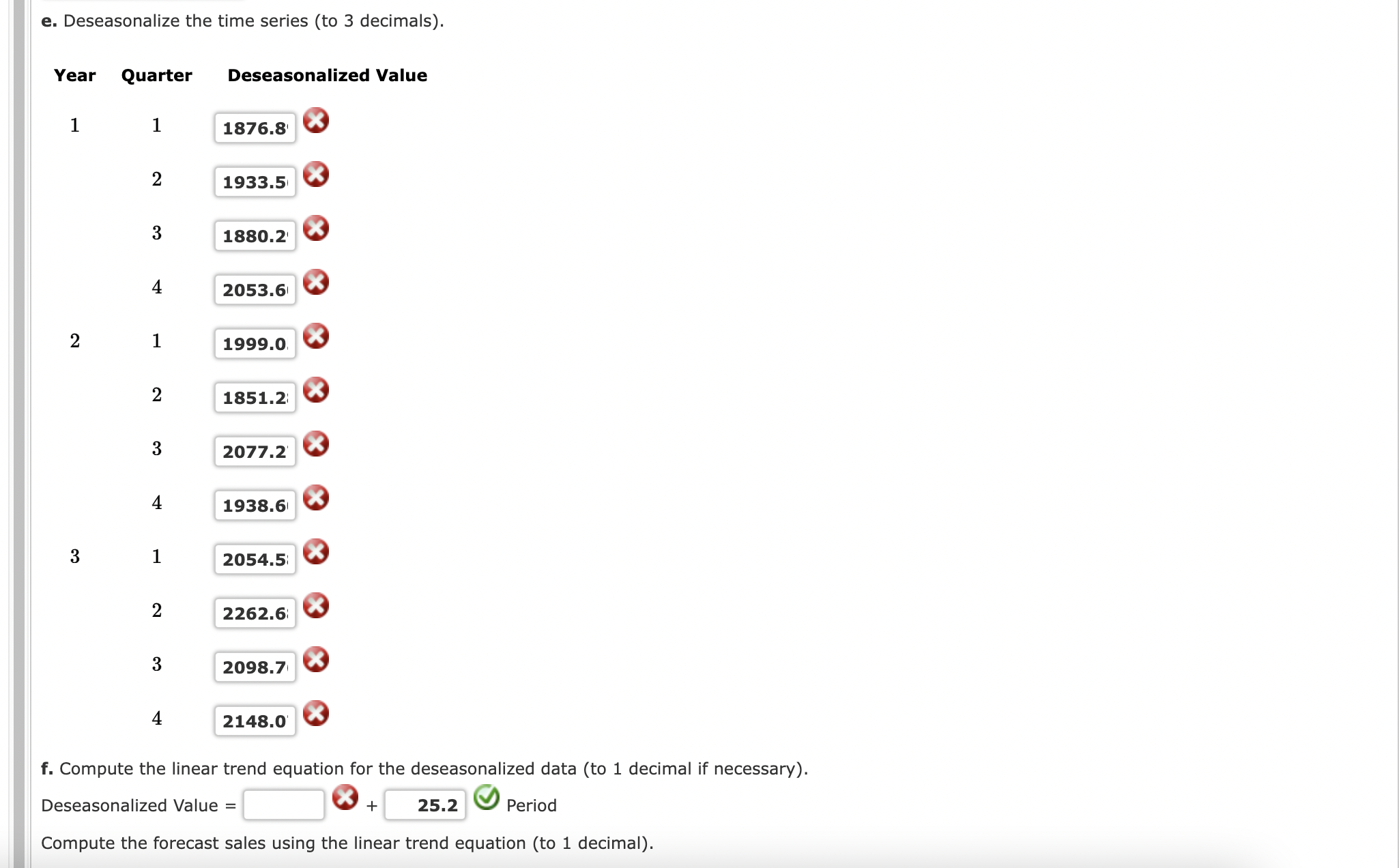 Solved c. Compute the seasonal and adjusted seasonal indexes | Chegg.com