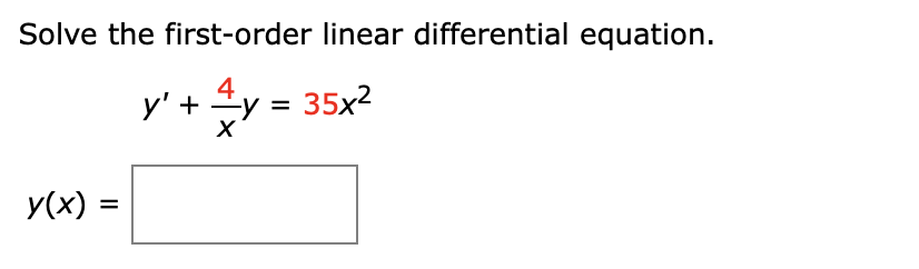Solved Solve the first-order linear differential equation. | Chegg.com