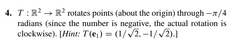 Solved ,T:R2→R2 ﻿rotates points (about the origin) ﻿through | Chegg.com