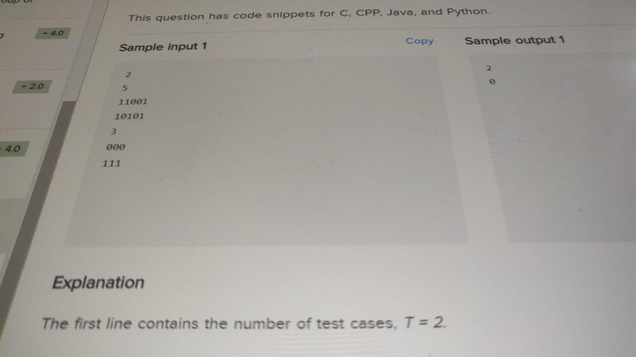 This question has code snippets for C, CPP, Java, and | Chegg.com