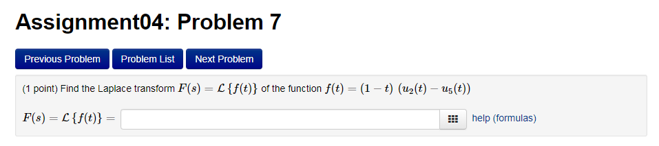 Solved Assignment04: Problem 7 Previous Problem Problem List | Chegg.com