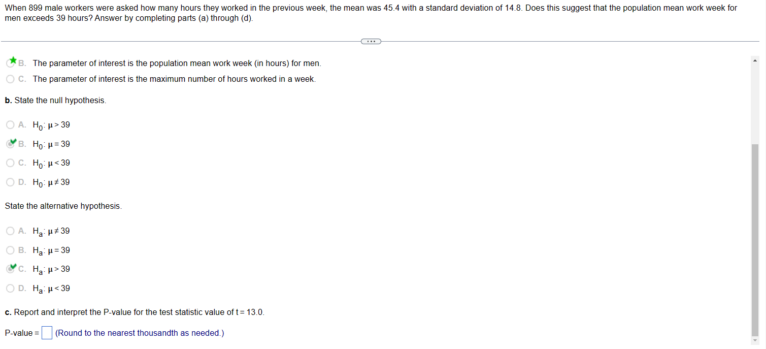 Solved 1. The parameter of interest is the population mean | Chegg.com