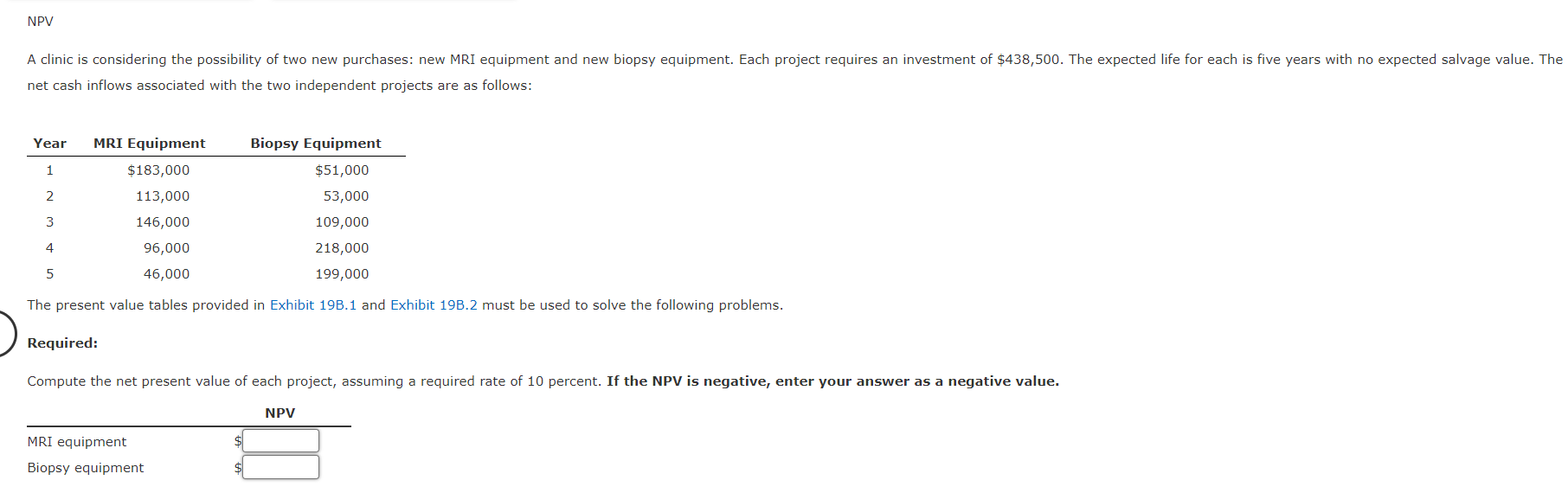 Solved net cash inflows associated with the two independent | Chegg.com