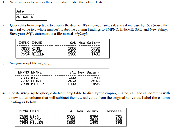 Solved 5. Query data from emp table for each non-deptno 20 | Chegg.com