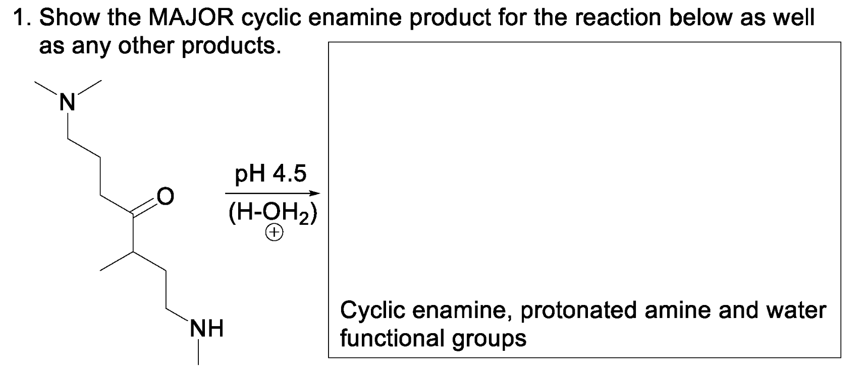 Solved Show the MAJOR cyclic enamine product for the | Chegg.com