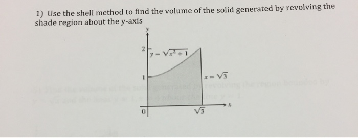 Solved Use the shell method to find the volume of the solid | Chegg.com