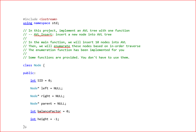 Solved For AVL tree, the class Node is provided for you to | Chegg.com
