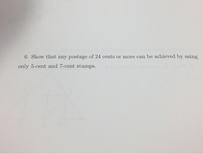 Solved Show that any postage of 24 cents or more can be | Chegg.com
