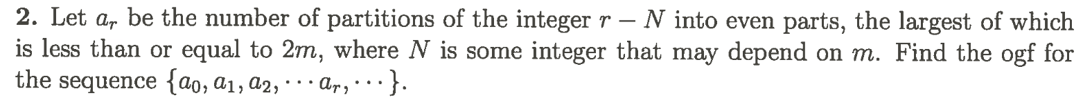 2. Let ar be the number of partitions of the integer | Chegg.com