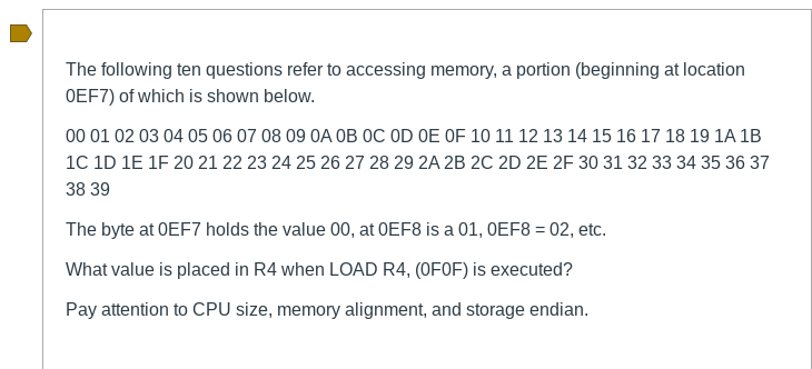 Solved The following ten questions refer to accessing | Chegg.com
