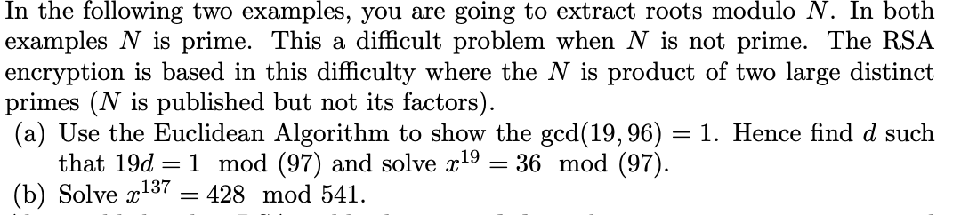Solved In the following two examples, you are going to | Chegg.com