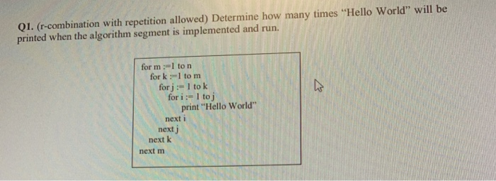 Solved Q1. (r-combination with repetition allowed) Determine | Chegg.com