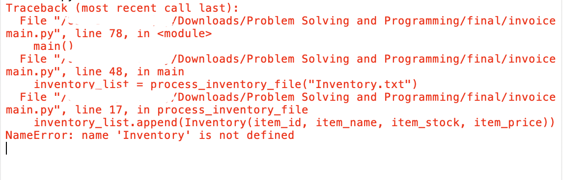 I have two files. one with the classes inventory and | Chegg.com