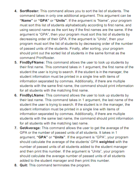 Solved For this assignment, you will implement a Student | Chegg.com