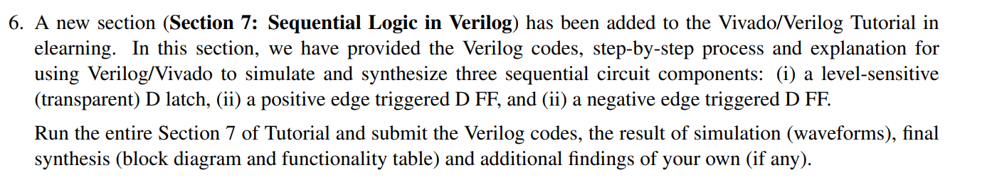 Solved 6. A new section (Section 7: Sequential Logic in | Chegg.com