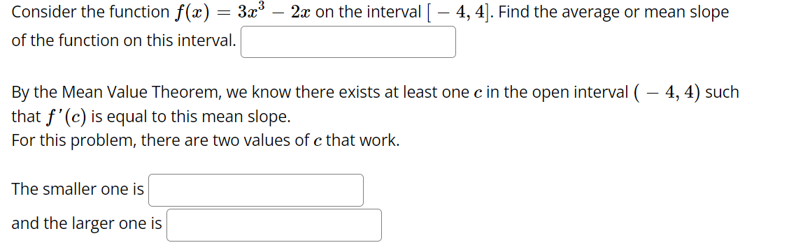 Solved Consider the function f(x)=3x3−2x on the interval | Chegg.com