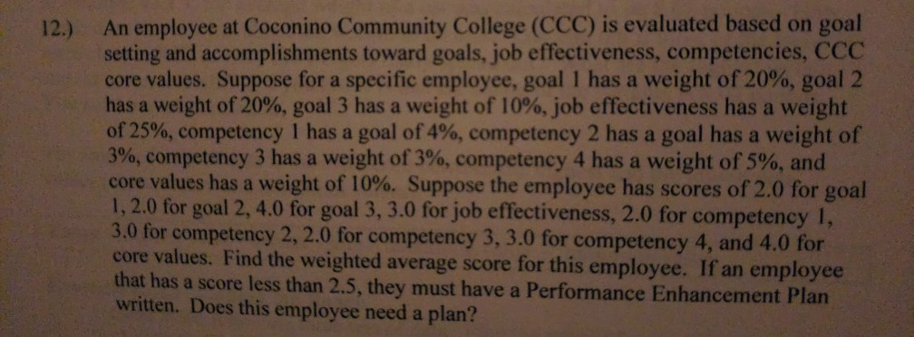 Solved An employee at Coconino Community College (CCC) is | Chegg.com