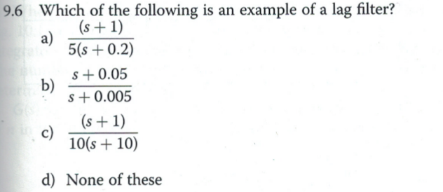 Solved 9.6 Which of the following is an example of a lag | Chegg.com