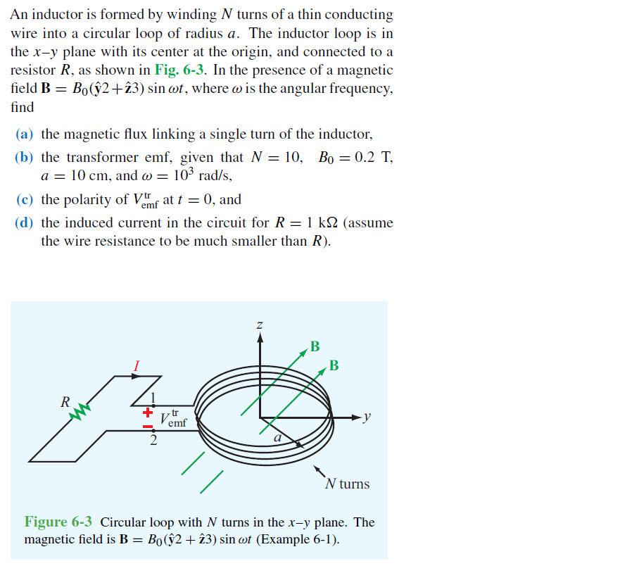 Solved An inductor is formed by winding N turns of a thin | Chegg.com