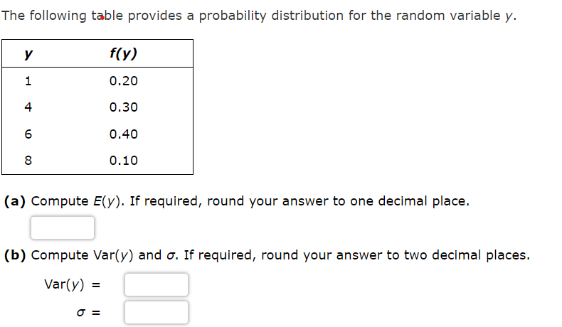Solved The following table provides a probability | Chegg.com