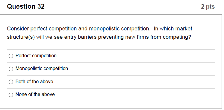 Solved Consider perfect competition and monopolistic | Chegg.com