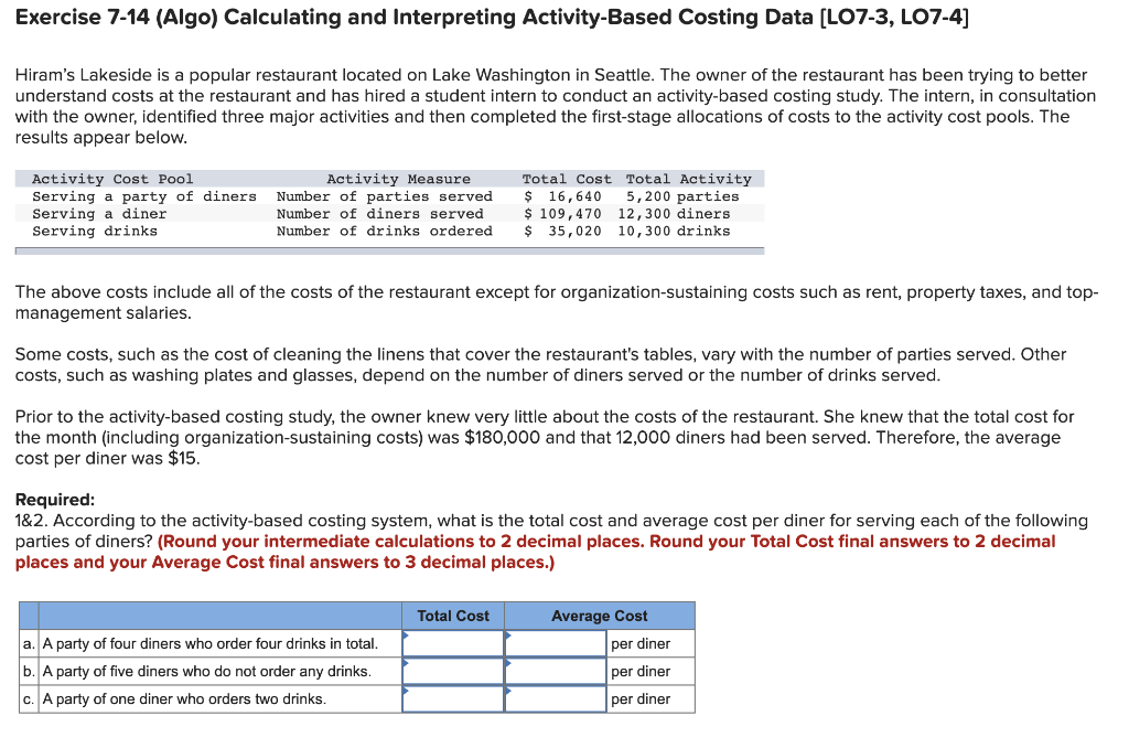 Solved Exercise 7-14 (Algo) Calculating and Interpreting | Chegg.com