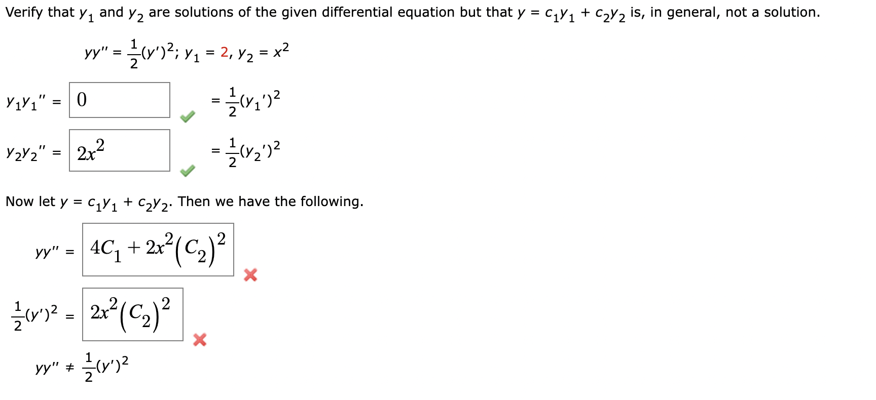 Solved Verify that y₁ and Y2 are solutions of the given | Chegg.com