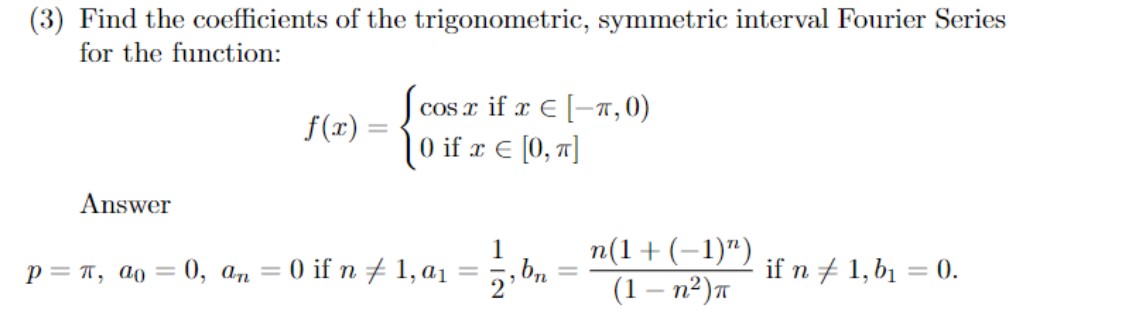 Solved (3) Find the coefficients of the trigonometric, | Chegg.com