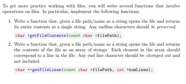 Solved To get more practice working with files, you will | Chegg.com
