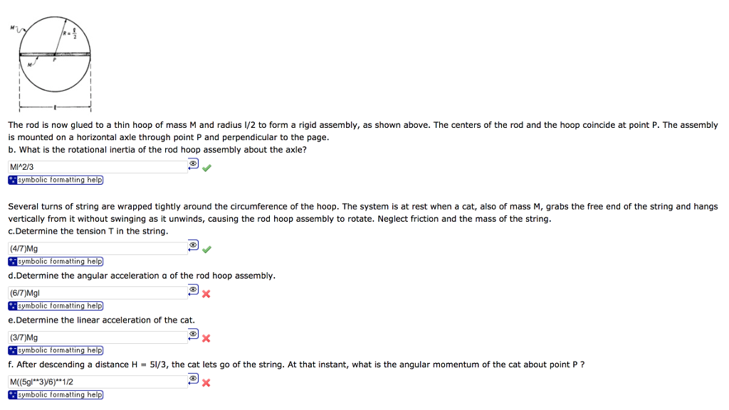 Solved The rod is now glued to a thin hoop of mass M and | Chegg.com