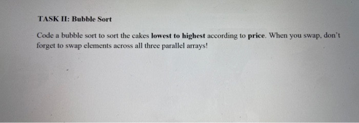 Solved Task I Create Parallel Arrays Begin By Creating 9028
