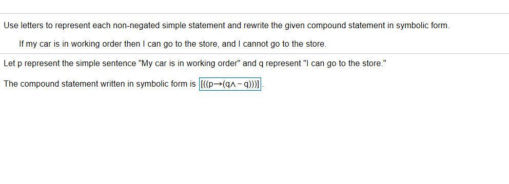 Solved Use letters to represent each non-negated simple | Chegg.com