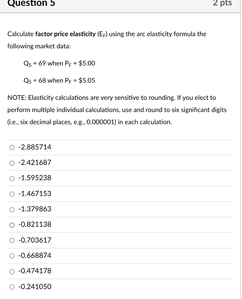 Solved Question 1 2 pts Calculate cross price elasticity | Chegg.com