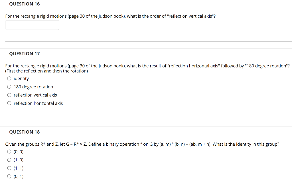 Solved QUESTION 16 For the rectangle rigid motions (page 30 | Chegg.com