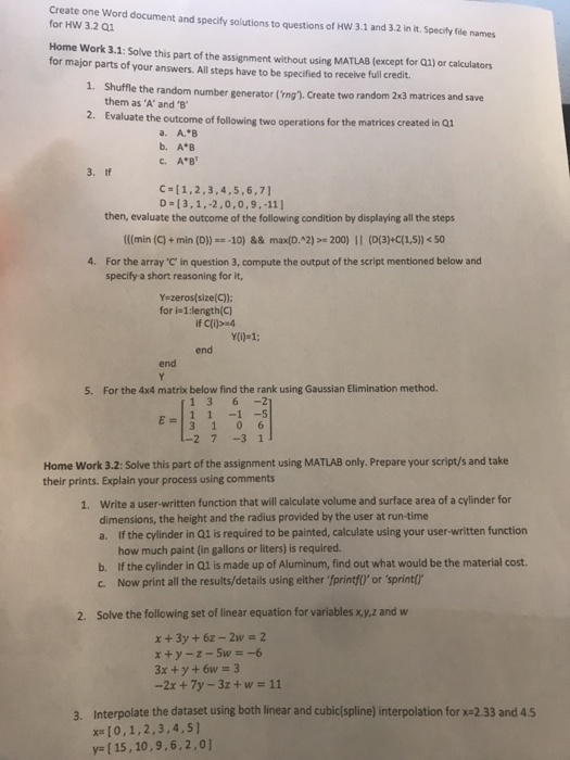Solved Create one Word document and specify solutions to | Chegg.com