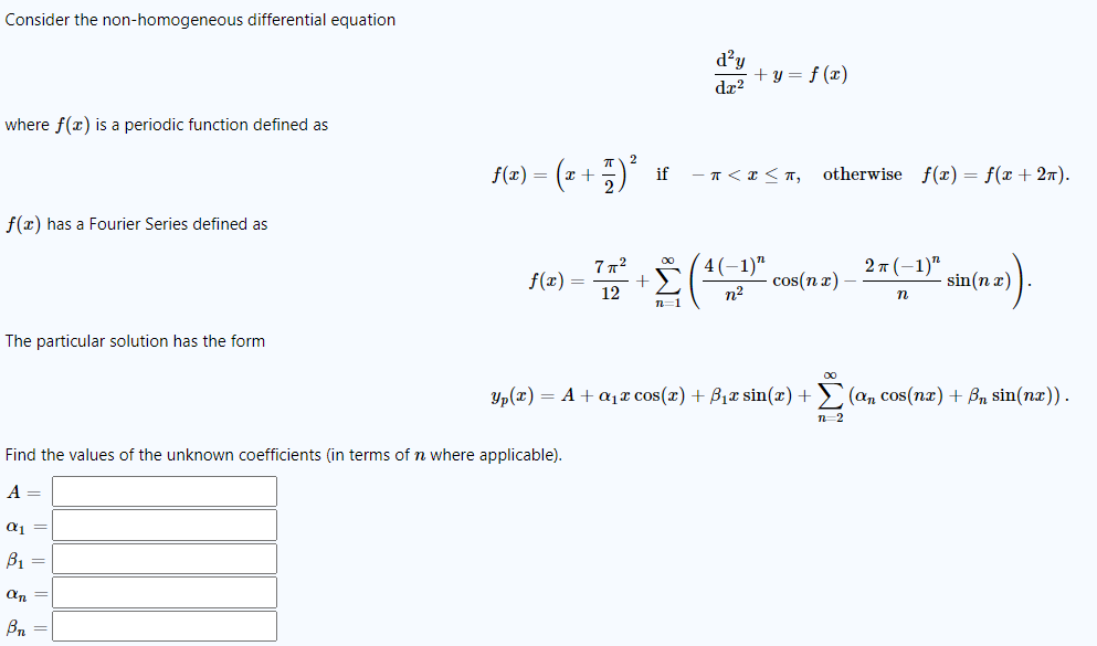 Solved Consider the non-homogeneous differential equation | Chegg.com