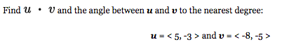 Solved Find U V and the angle between u and v to the nearest | Chegg.com