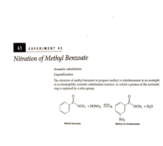Solved 43 EXPERIMENT 43 Nitration of Methyl Benzoate | Chegg.com