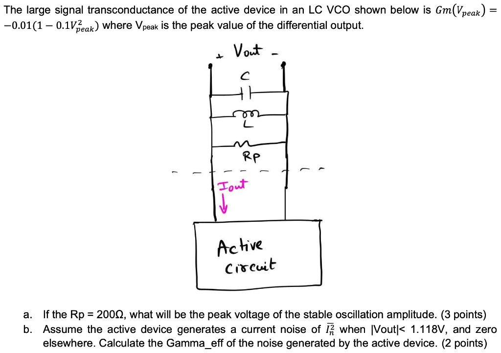 Solved The large signal transconductance of the active | Chegg.com